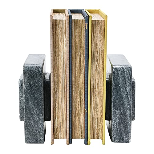 Main + Mesa Square Marble Bookends, Black