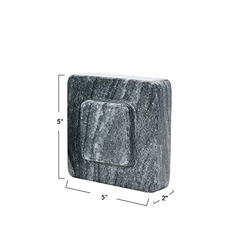 Main + Mesa Square Marble Bookends, Black