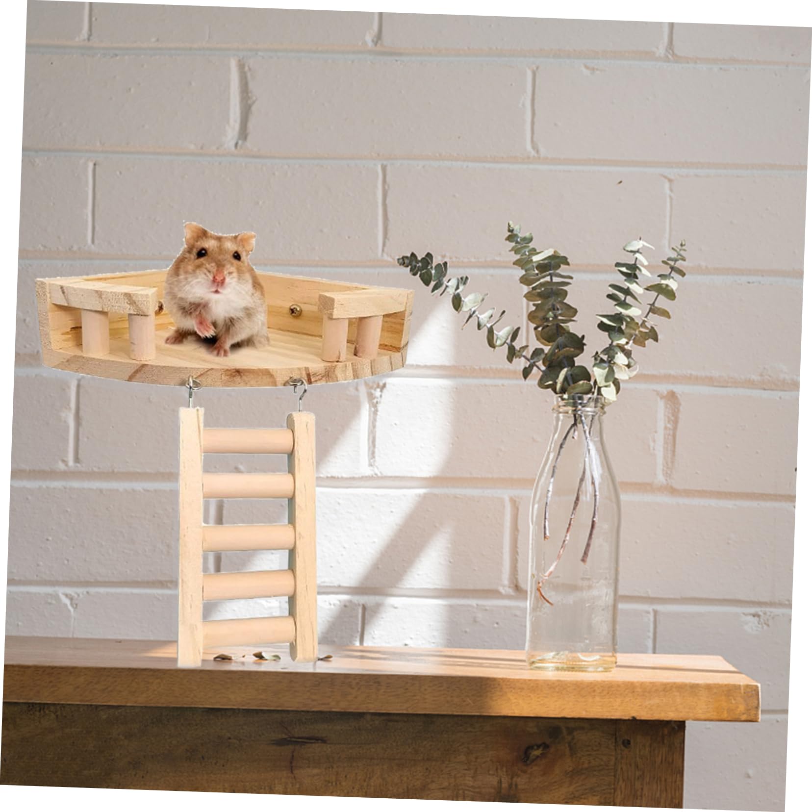 1 Set Hamster Stand Decorative Hamster Toy Wooden Chinchilla for Pet Household Chinchilla Toy Household Rat Plaything Delicate Hamster Platform Interesting Rat Plaything