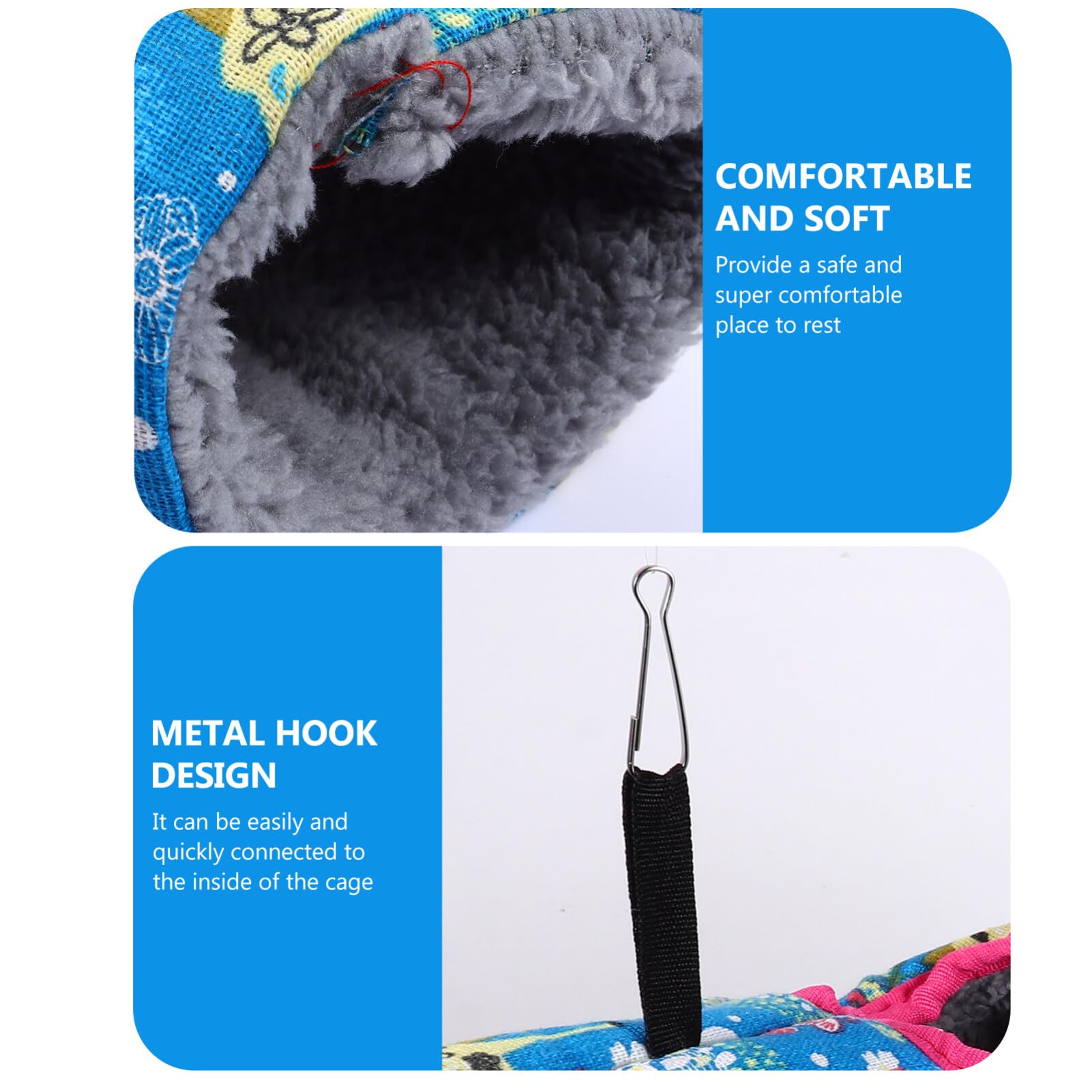 POPETPOP Cage Playing for Sleeping Swing Ferret Rat Pet Nest House Tunnel- Small Hanging Flannel Rabbit Accessories Toy Glider Pig Guinea Bag Bed Squirrel