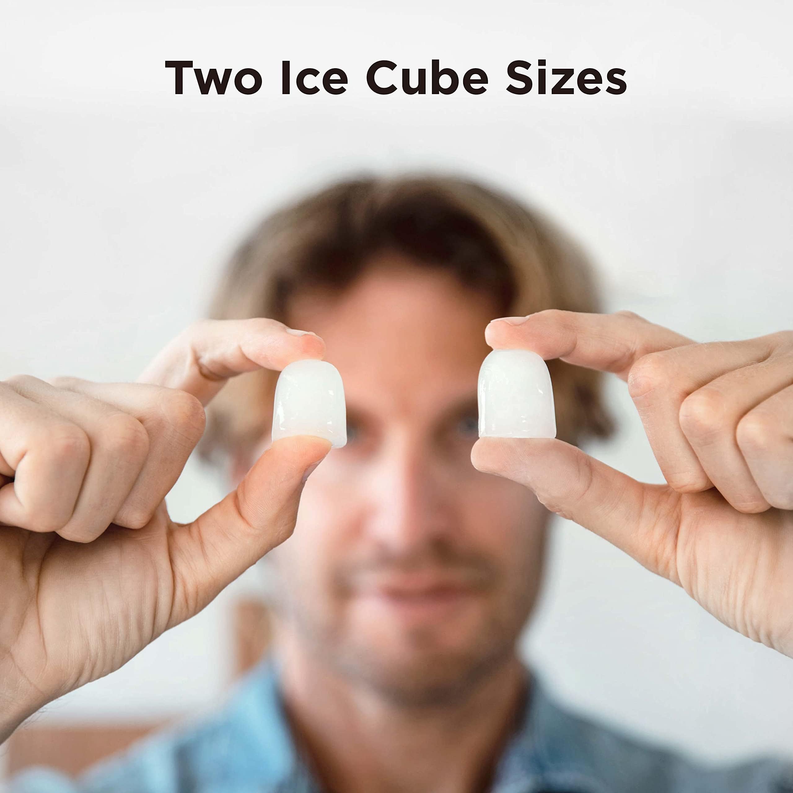 Silonn Ice Maker Countertop - 9 Cubes Ready in 6 Mins, Self-Cleaning Ice Machine with Ice Scoop and Basket, 2 Sizes of Bullet Ice