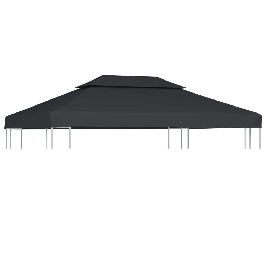 2-Tier Gazebo Top Cover,Hardtop Gazebo,Lawn Gazebo,Yard Gazebo,Carport Gazebo,Deck Gazebo,Camping Gazebo,for Patio,Backyard,Garden, Patio, Lawns,1 oz/ft2 13.1'x9.8' Anthracite