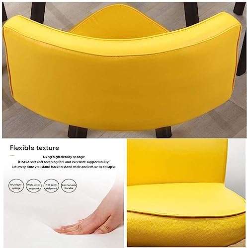 MEFFEE Office Reception Round Table- Coffee Table and 6 Chair Set Space-Saving Conference Table Dining Table Set for 6 Business Meetings Room Table (Color : Yellow 1) (Color : Black)