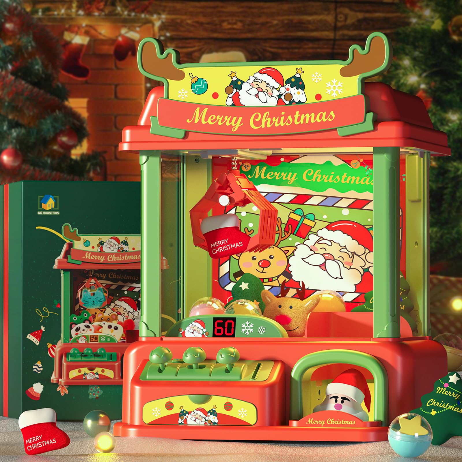 DOLIVE Claw Machine for Kids, Electronic Arcade Game Machine with Music, Green Mini Vending Machine, for Girls Age 4 5 6 7 8 9 10+