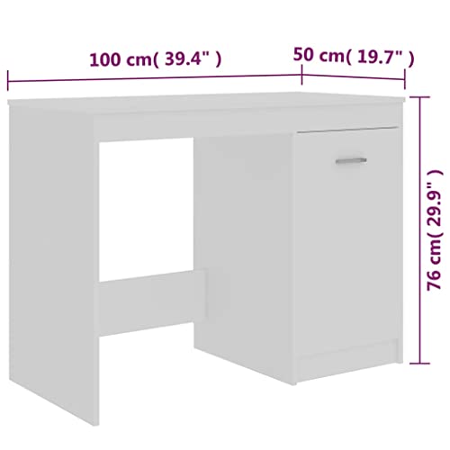 BynJoo Small Writing Desk Computer Desk,Wood Secretary Desks for Home Office,Homework and School Studying Writing Desk,for Homefor Simple Corner Desk with One Integrated Cabinet.White(39.4" Inche)