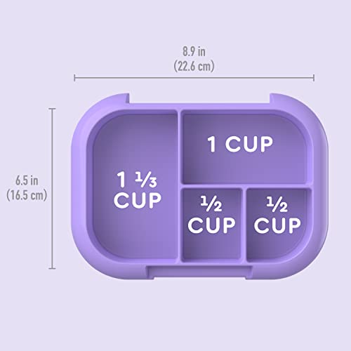 Bentgo® Kids Chill Tray with Transparent Cover - Reusable, BPA-Free, 4-Compartment Meal Prep Container with Built-In Portion Control for Healthy, At-Home Meals & On-the-Go Lunches (Purple)