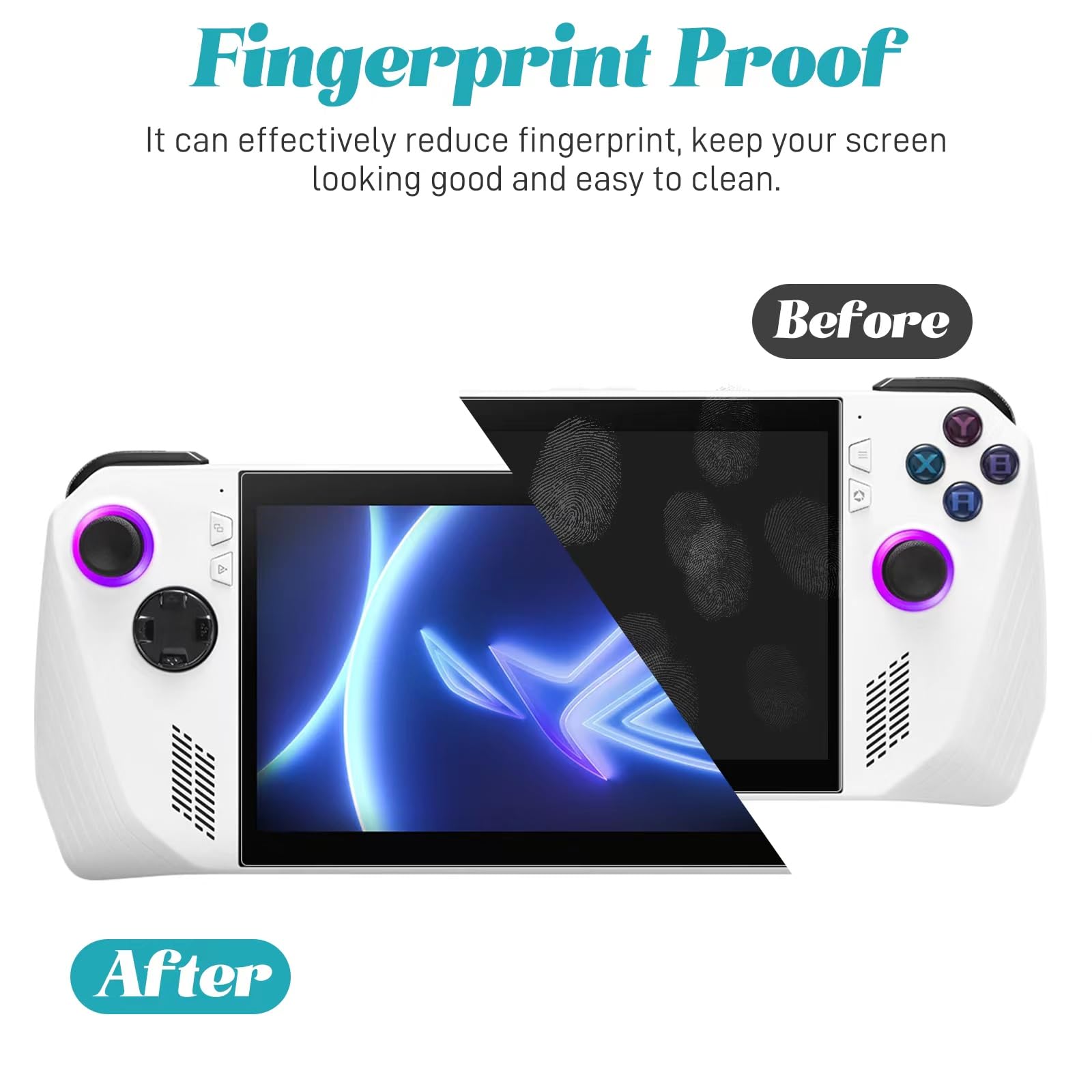 TERPINK 2 Pack Screen Protector Tempered Glass Compatible with ASUS ROG Ally Handheld 7 inch 2023, 9H Tempered Glass, 2.5D Arc Edge, Transparent Ultra HD, Anti-Scratch