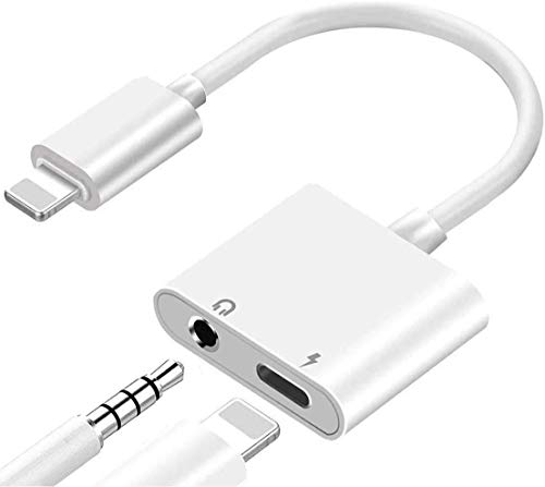 Lightning to 3.5mm Headphones Jack Adapter for iPhone, iPhone Headphones Adapter Dongle Aux Audio Charger Splitter Compatible with iPhone 12/11/XS/XR/X 8 7,iPad-Support All iOS [Apple MFi Certified]