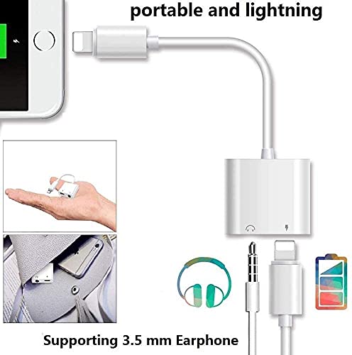 Lightning to 3.5mm Headphones Jack Adapter for iPhone, iPhone Headphones Adapter Dongle Aux Audio Charger Splitter Compatible with iPhone 12/11/XS/XR/X 8 7,iPad-Support All iOS [Apple MFi Certified]