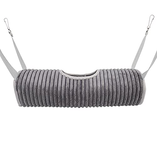 Alfie Pet - Eileen 2-Piece Set Hammock and Tunnel for Mouse, Chinchilla, Rat, Gerbil and Dwarf Hamster - Color: Grey