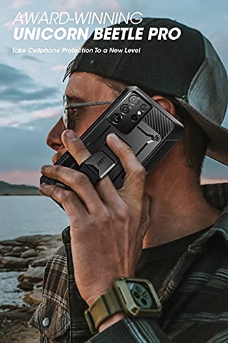 SUPCASE UB Pro Series Case for Samsung Galaxy S21 Ultra 5G(2021 Release) Without Built-in Screen Protector, Full-Body Dual Layer Rugged Holster & Kickstand Case with S Pen Slot (Black)
