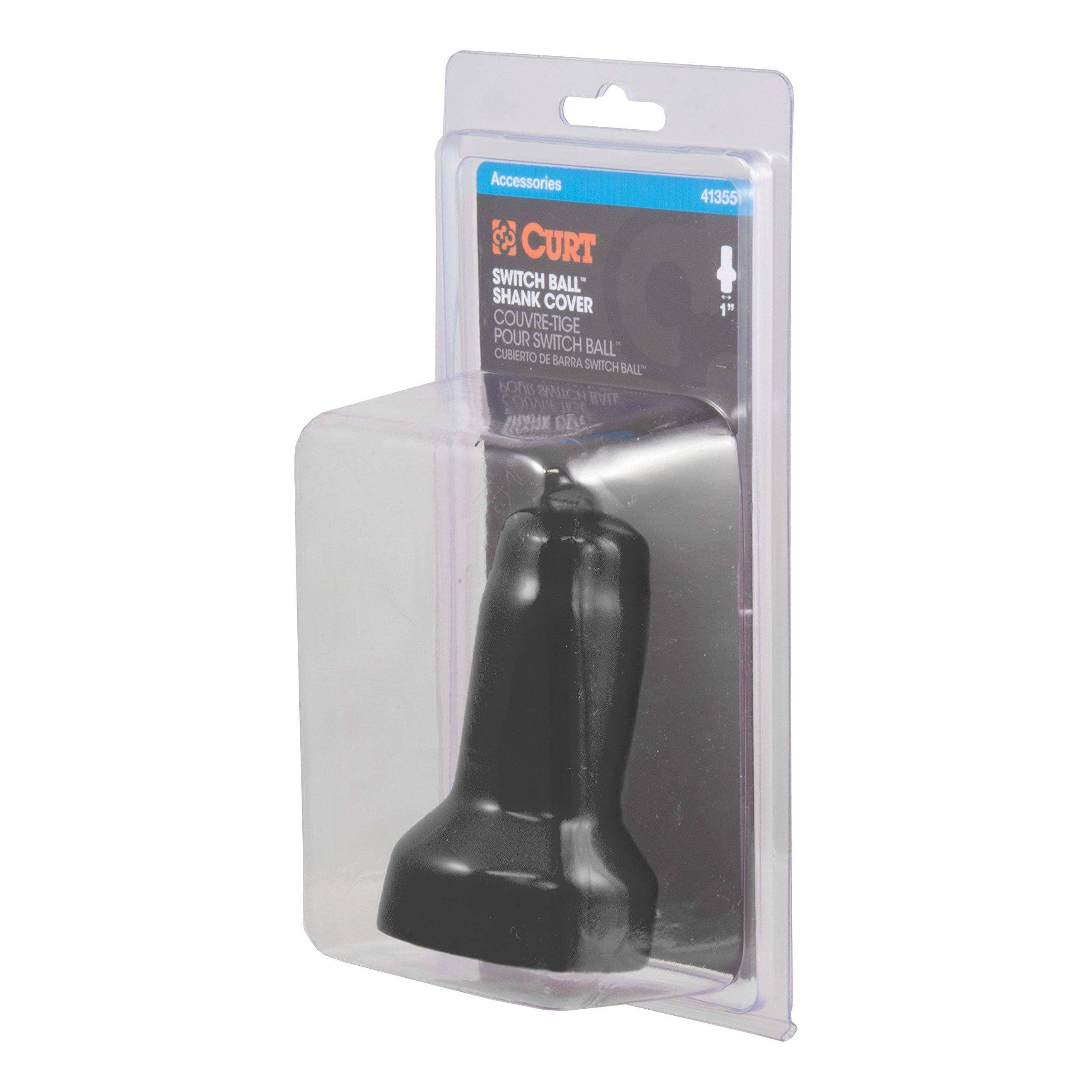 CURT 41352 Black Rubber Switch Ball Cover, Fits 1-Inch Neck, 3/4-In Threaded Shank