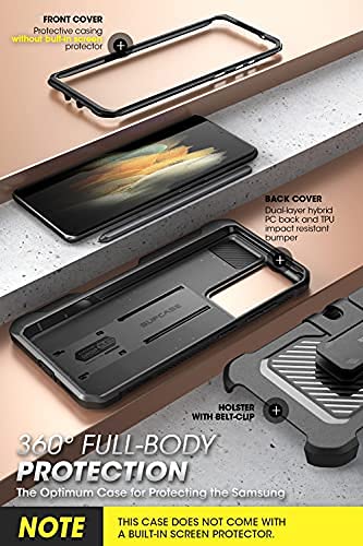 SUPCASE UB Pro Series Case for Samsung Galaxy S21 Ultra 5G(2021 Release) Without Built-in Screen Protector, Full-Body Dual Layer Rugged Holster & Kickstand Case with S Pen Slot (Black)