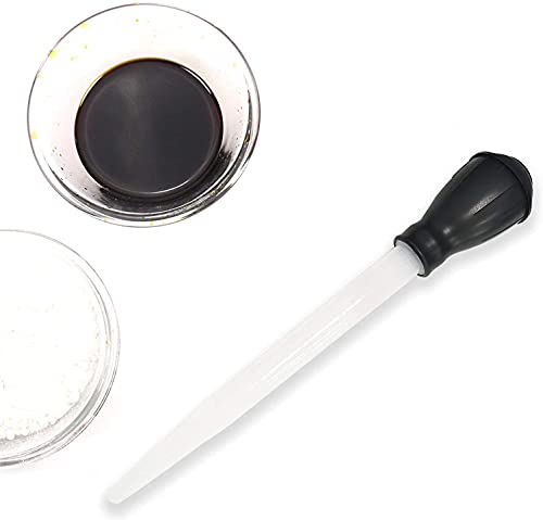 HEIGOO Turkey Baster,30 ml Strong-Suction Plastic Rubber Meat Baster,Used for Cleaning Fish Tanks,Watering Plants,Seasoning in Kitchen Cooking,Transparent