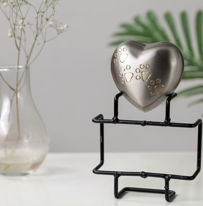 YATSKIA Heart Shaped Small Pet Urn - Cremation Urn for Cat & Dog - Heart Urn - Pet Ashes Keepsake - Small Urn for Pet Ashes - Pewter Pet Urn - Cremation Keepsake - Small Keepsake Urn