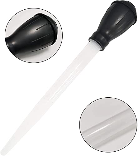 HEIGOO Turkey Baster,30 ml Strong-Suction Plastic Rubber Meat Baster,Used for Cleaning Fish Tanks,Watering Plants,Seasoning in Kitchen Cooking,Transparent