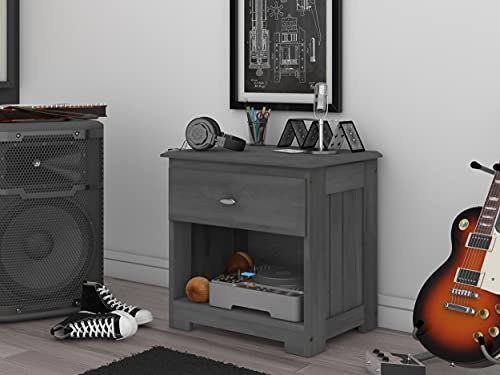 Discovery World Furniture 1 Drawer Nightstand in Charcoal