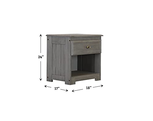 Discovery World Furniture 1 Drawer Nightstand in Charcoal