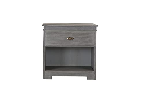 Discovery World Furniture 1 Drawer Nightstand in Charcoal