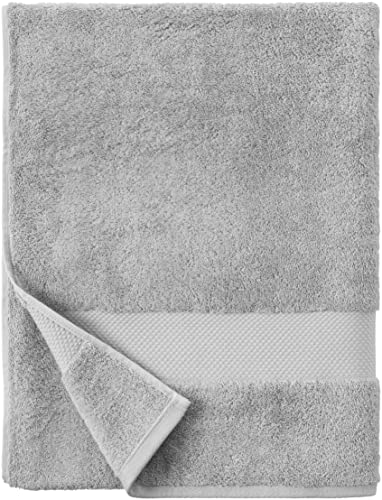 Amazon Aware 100% Organic Cotton Plush Bath Towels - 6-Piece Set, Light Gray