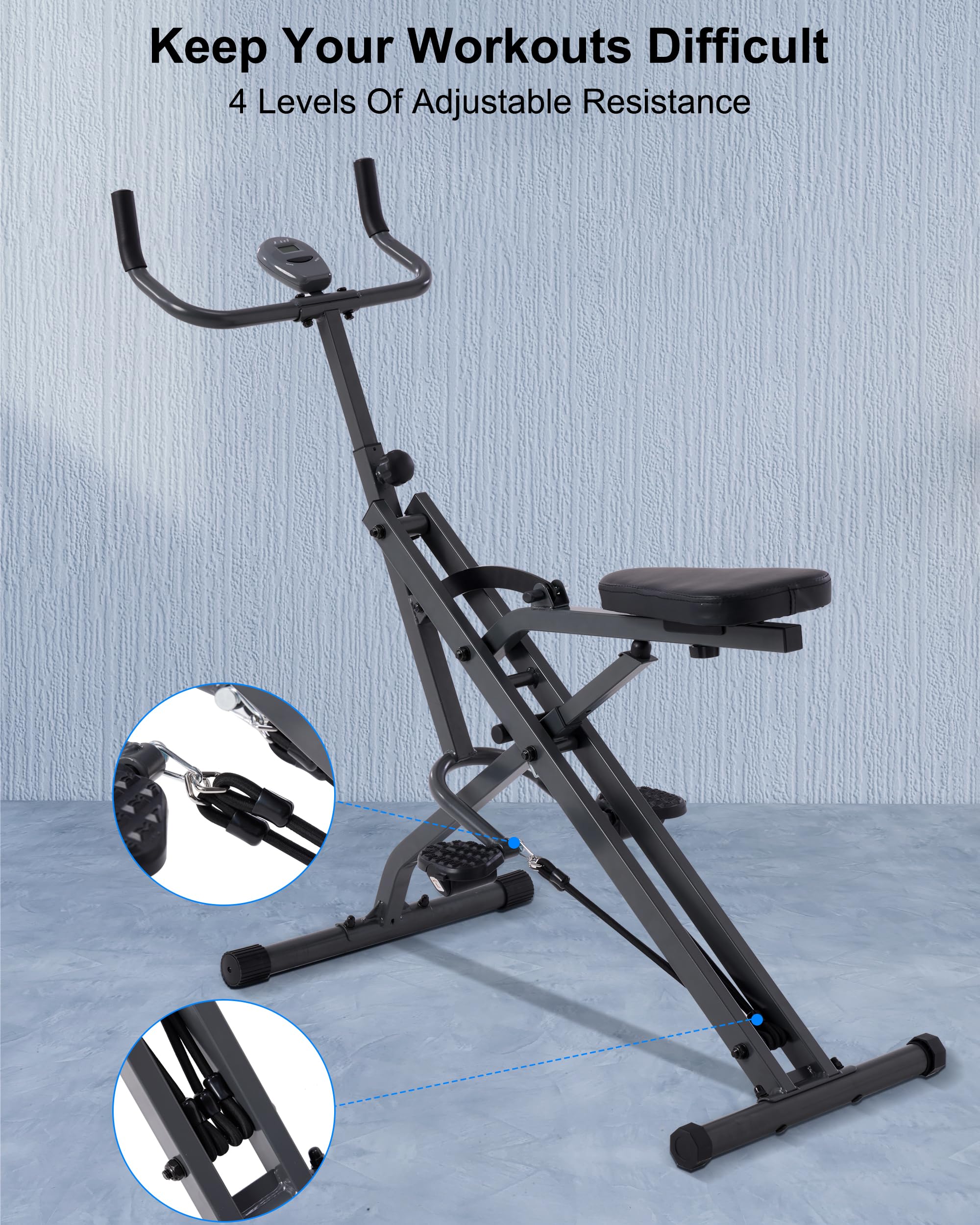 Squat Machine, BORGUSI R303 2 in 1 Squat Rowing Machine, Easy Assembly & Foldable Exercise Equipment, Glute Trainer Machine, Butt & Leg Home Workout Machine