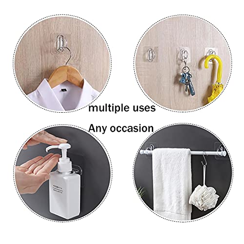 ZQSM New Shower Gel Bottle Rack Hook,Drill Free Transparent and Traceless O Ring Hooks,Shower Gel Bottle Rack Hook Bracket,Multifunctional Round Hook self Adhesive Wall Mounted (20PCS)