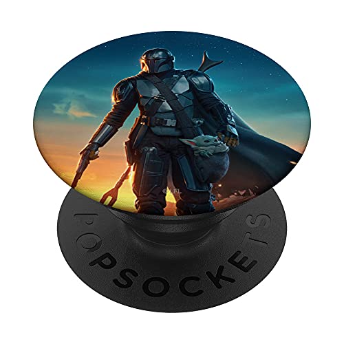 Star Wars The Mandalorian and Grogu Sunset Poster PopSockets Swappable PopGrip