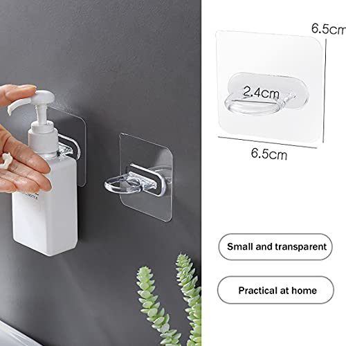ZQSM New Shower Gel Bottle Rack Hook,Drill Free Transparent and Traceless O Ring Hooks,Shower Gel Bottle Rack Hook Bracket,Multifunctional Round Hook self Adhesive Wall Mounted (20PCS)