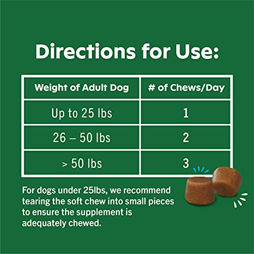 Greenies Hip & Joint Dog Supplements with Glucosamine and Chondroitin, 80-Count Chicken-Flavor Soft Chews for Adult Dogs