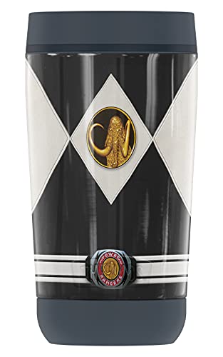 THERMOS Power Rangers Black Ranger Uniform GUARDIAN COLLECTION Stainless Steel Travel Tumbler, Vacuum insulated & Double Wall, 12 oz.