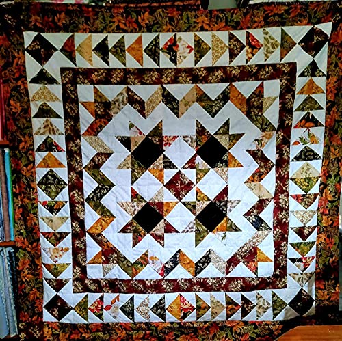 Material maven Easy Quilt Kit Autumn Radiance Beautiful Radiance Fabrics by Benartex Full Size, Aqua/Purples