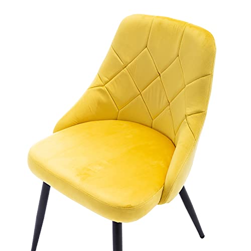 Techni Mobili Modern Contemporary Tufted Velvet (Set of 2) Chair, One Size, Gold