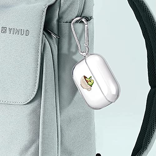 Idocolors Cartoon AirPods Case Compatible with AirPods Pro/3 for Girls Boys,Cute Creative Cases,Clear Smooth TPU Silicone Shockproof Dustproof Cover, Avocado Pattern Case with Keychain