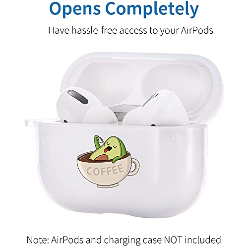 Idocolors Cartoon AirPods Case Compatible with AirPods Pro/3 for Girls Boys,Cute Creative Cases,Clear Smooth TPU Silicone Shockproof Dustproof Cover, Avocado Pattern Case with Keychain