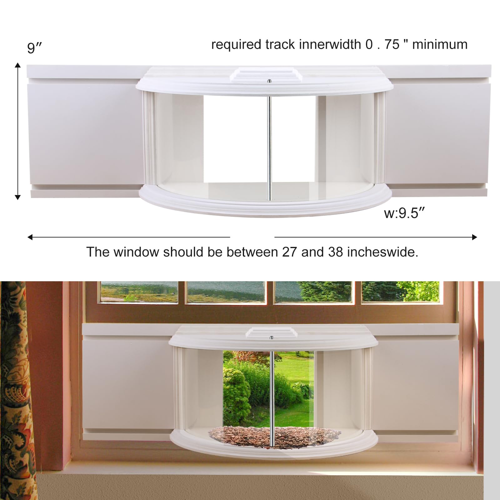 POOKULA Window Bird Feeder, 180° Clear View Bird Feeder, Durable and Elegant in-Window Bird Feeder for Watching Birds - Embrace The Delight of Bird Feeder.