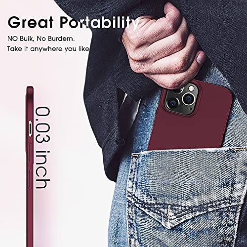 X-level Compatible iPhone 13 Pro max Case Slim Fit Ultra-Thin [Guardian Series] Soft TPU Matte Finish Coating Phone Cases Lightweight Back Cover Grip for iPhone 13 Pro max 6.7" (2021)-Wine red