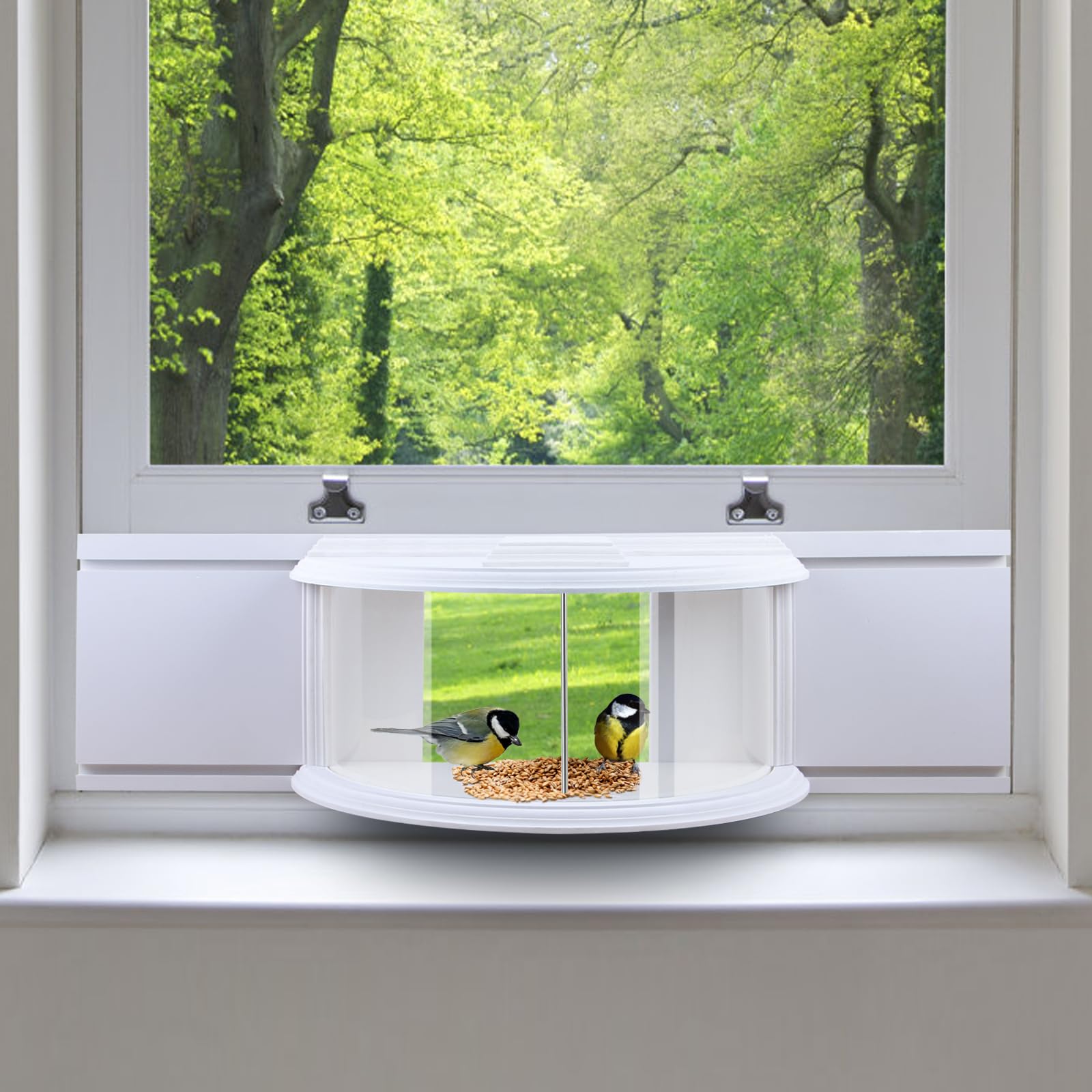 POOKULA Window Bird Feeder, 180° Clear View Bird Feeder, Durable and Elegant in-Window Bird Feeder for Watching Birds - Embrace The Delight of Bird Feeder.