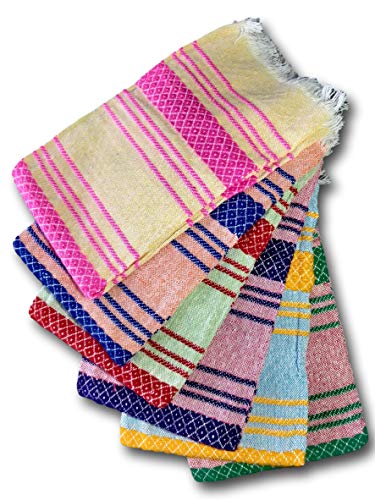 Jacq and Jürgen Tortillero Sombrero and Pancake Handwoven Basket and Handloomed Tortilla Cloth 2 Pack Warmer Keeper Bundle 100 percent Palm Mexican Art - Multicolor (Multicolor3), Medium and Large.