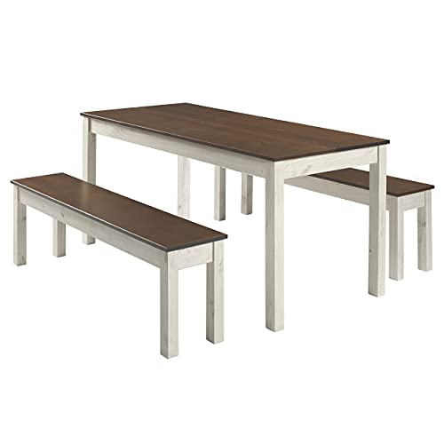 Furniture Dash Wood Bench White Distressed