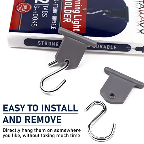 TAKAVU RV Awning Hooks for Light Camping, Party Light Clip Hanger Camper Awning Hook for Christmas Camping Tent Indoor Outdoor Decor, Easily Slide Into RV Awning Roller Bar Channel (12pcs)