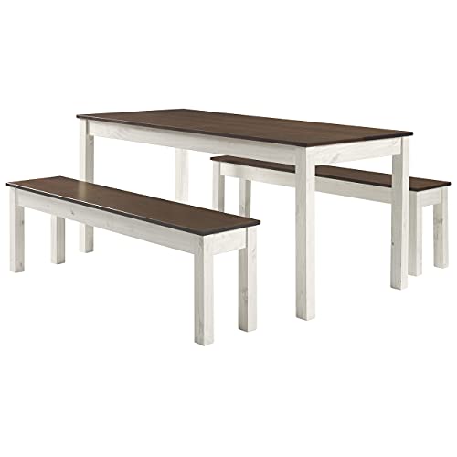Furniture Dash Wood Bench White Distressed