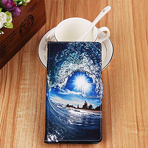 ONV Galaxy S9 Case - Painted Pattern Leather Phone Case for Samsung Galaxy S9 Wallet Case with Card Slots for Samsung Galaxy S9 Flip Cover [Animal] - Sun