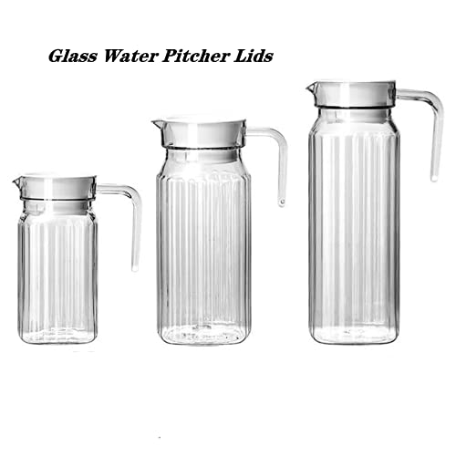 2Pcs Glass Water Pitcher Lids Food Grade Plastic Anti-Dust Splash Resistant Stoppers Covers for Beverage Carafe Water Jug Glass Bistro Pitcher