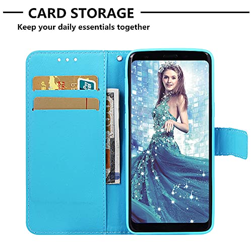 ONV Galaxy S9 Case - Painted Pattern Leather Phone Case for Samsung Galaxy S9 Wallet Case with Card Slots for Samsung Galaxy S9 Flip Cover [Animal] - Sun