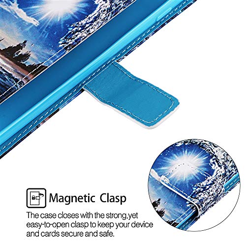 ONV Galaxy S9 Case - Painted Pattern Leather Phone Case for Samsung Galaxy S9 Wallet Case with Card Slots for Samsung Galaxy S9 Flip Cover [Animal] - Sun