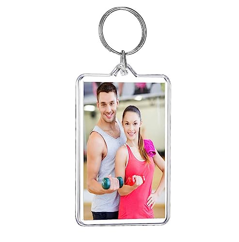 Lckaey keychain picture holder frame key chain pendant picture key chain personalized photo DIY gift key chain Z002-5-pack-medium