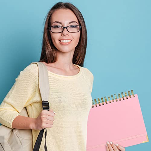 Ddaowanx Hardcover Spiral Notebook, College Ruled Notebook Journal, 7.5"x10.2", 320 Pages Leather Writing Journal for Women, 3 Subject B5 Hardcover Notebook for Work School (B5)