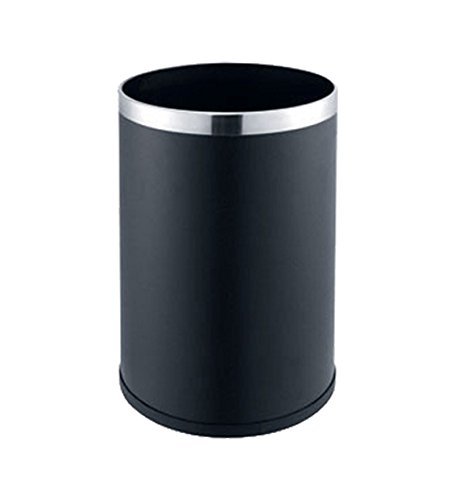 King International 1.84 Gallon Black Open Trash Can, Wastebasket, Garbage Container Bin, Bathroom, Powder Room, Bedroom, Kitchen, Craft Room, Office,