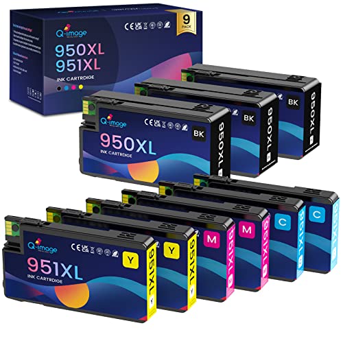 ć9-Pack Larger Capacityć 950XL and 951XL Ink cartridges Combo Pack, Replacement for HP 950 951 XL Ink Cartridges Works with OfficeJet Pro 8600 8610 8620 8625 8630 8100 Printer Ink (3BK/2C/2M/2Y)