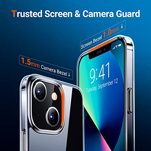 TORRAS MoonClimber for iPhone 14 Case for iPhone 13 Case, [3 Stand Ways] [Non-Yellowing & Military Grade Shockproof] Protective Slim Hard Clear Phone Case with Stand 6.1'' 2022, Crystal Clear